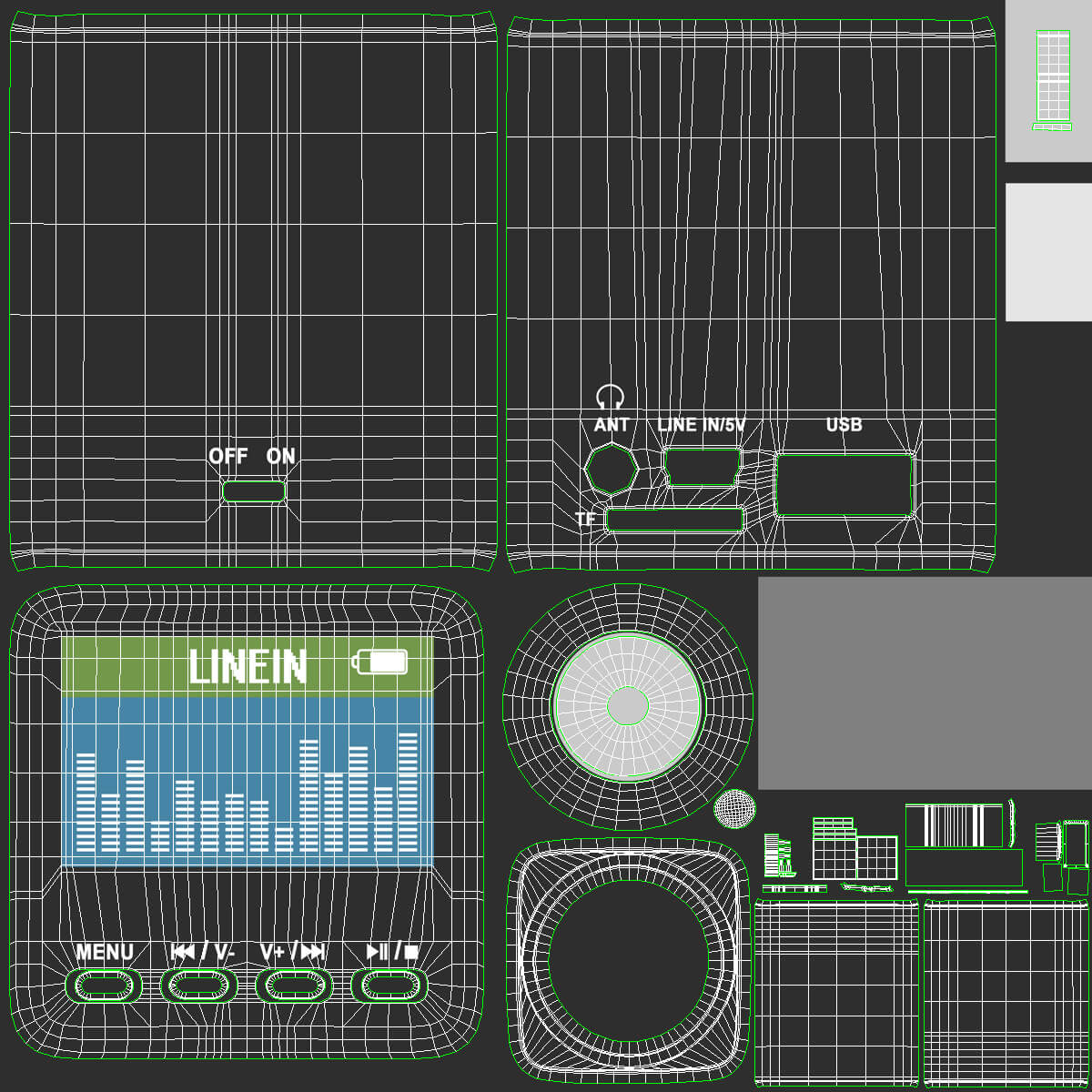 Black MP3 Player - 3D Model by hdpoly