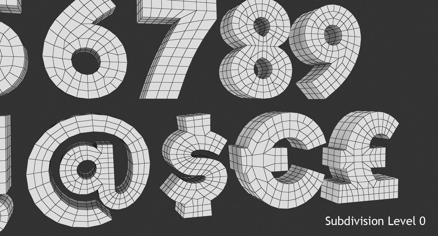 Number and Symbol - Toon 3D Model by hdpoly