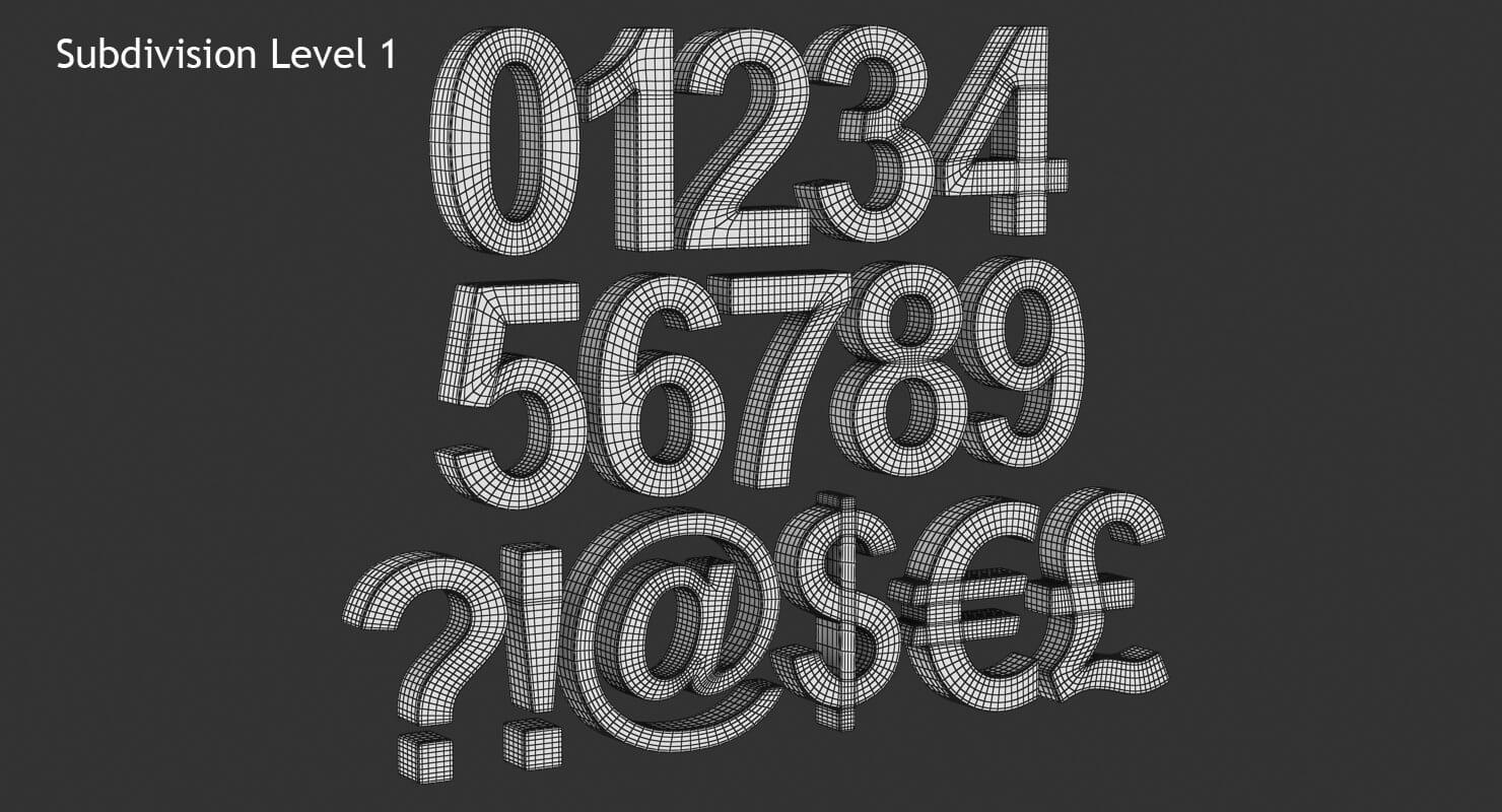 Number and Symbol - 3D Model by hdpoly