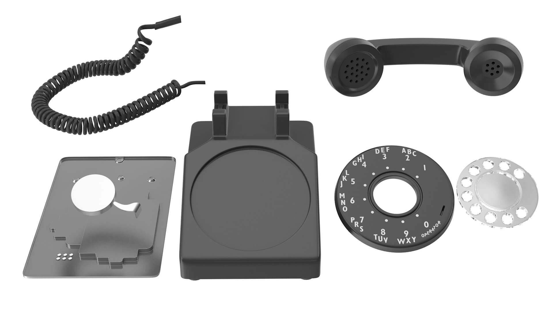 Old Black Phone - 3D Model by hdpoly
