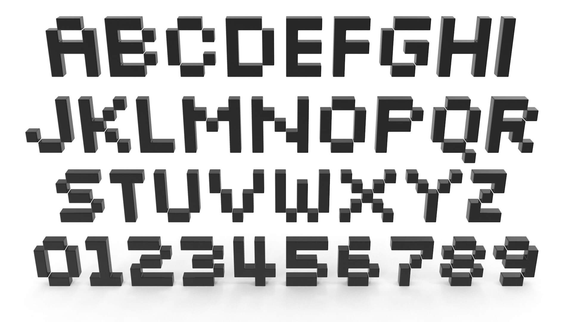 Pixel Font - 3D Model by hdpoly