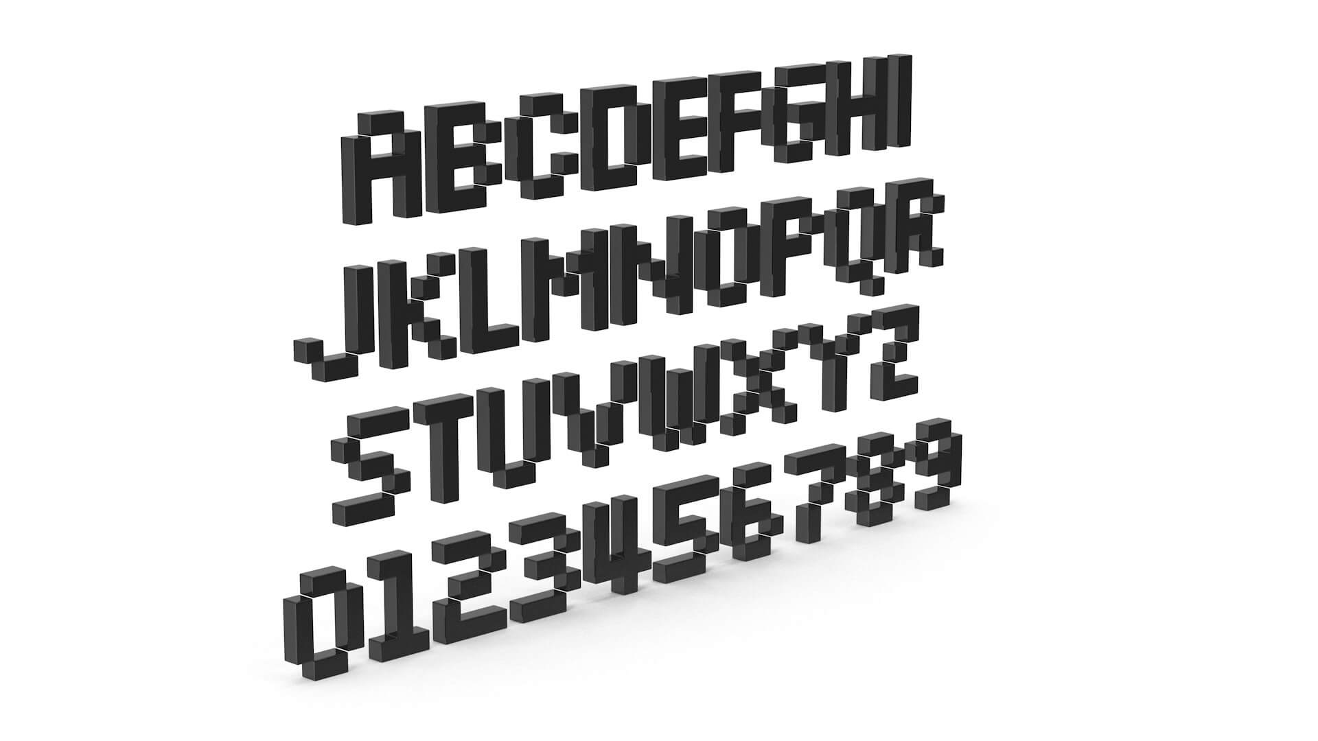 Pixel Font - 3D Model by hdpoly