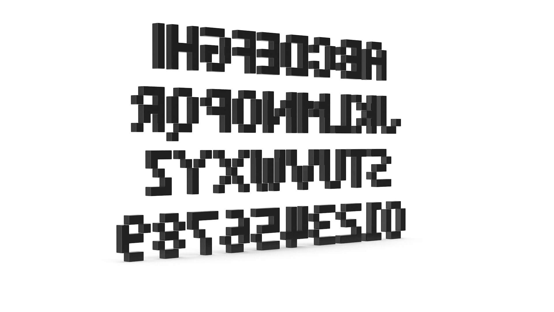 Pixel Font 3D Model By Hdpoly