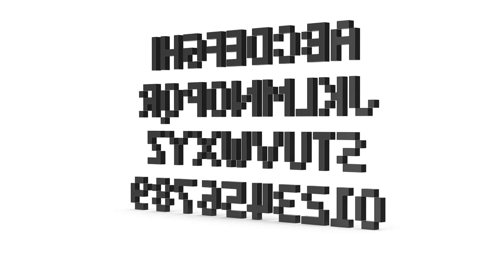 Pixel Font - 3D Model by hdpoly