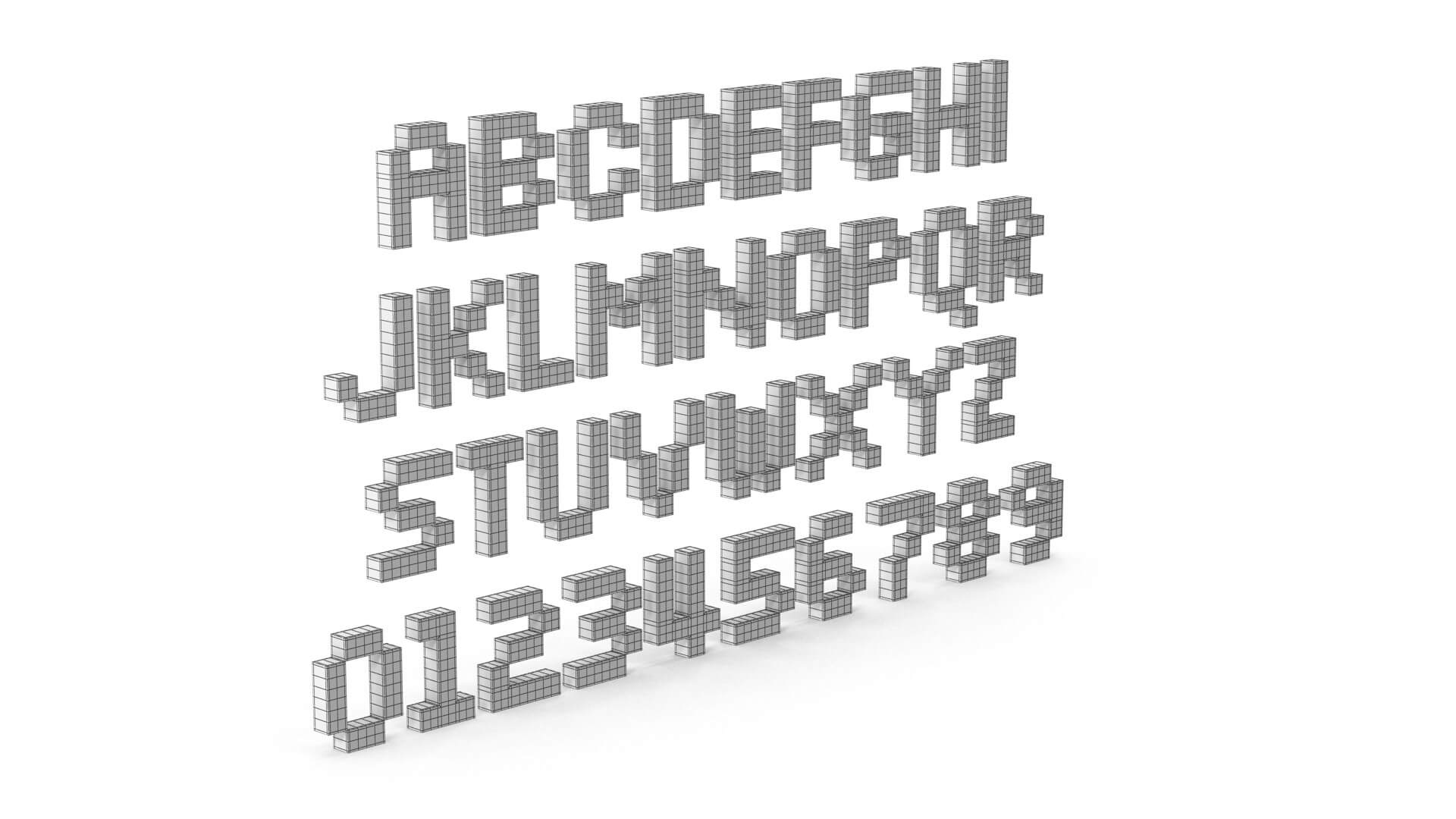 Pixel Font - 3D Model by hdpoly