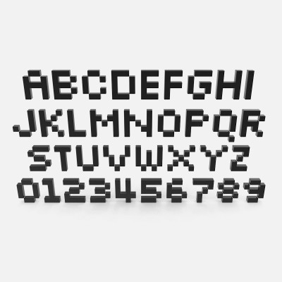 Pixel Font - 3D Model by hdpoly