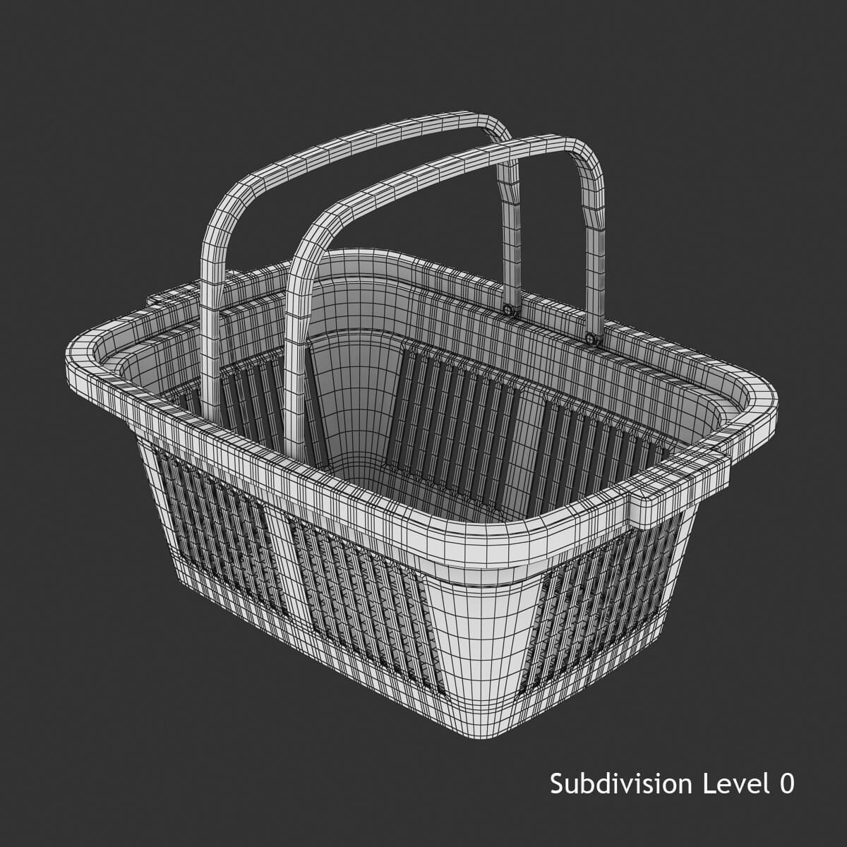 Plastic Shopping Basket - 3D Model by hdpoly