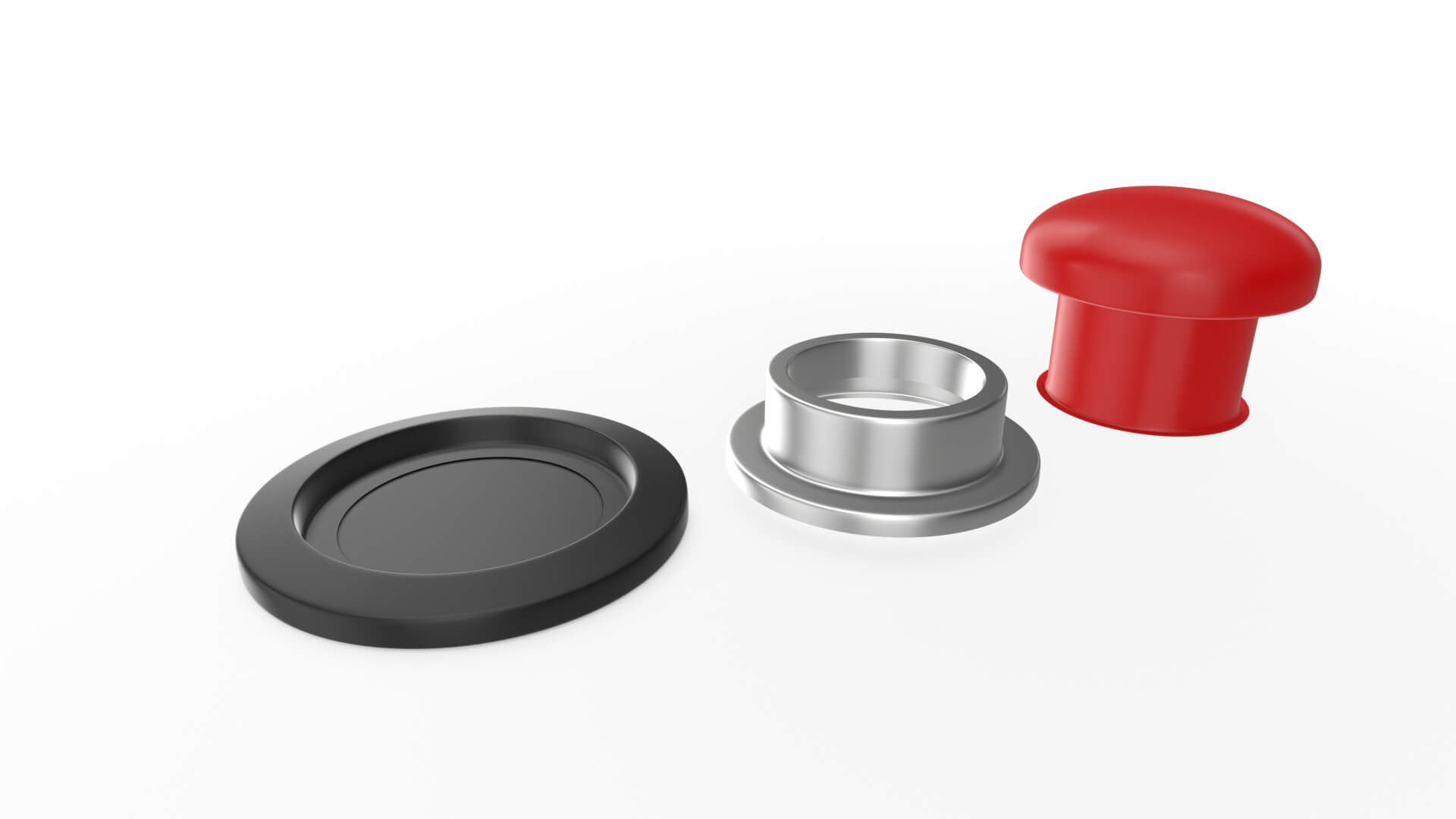 Red Push Button - 3D Model by hdpoly
