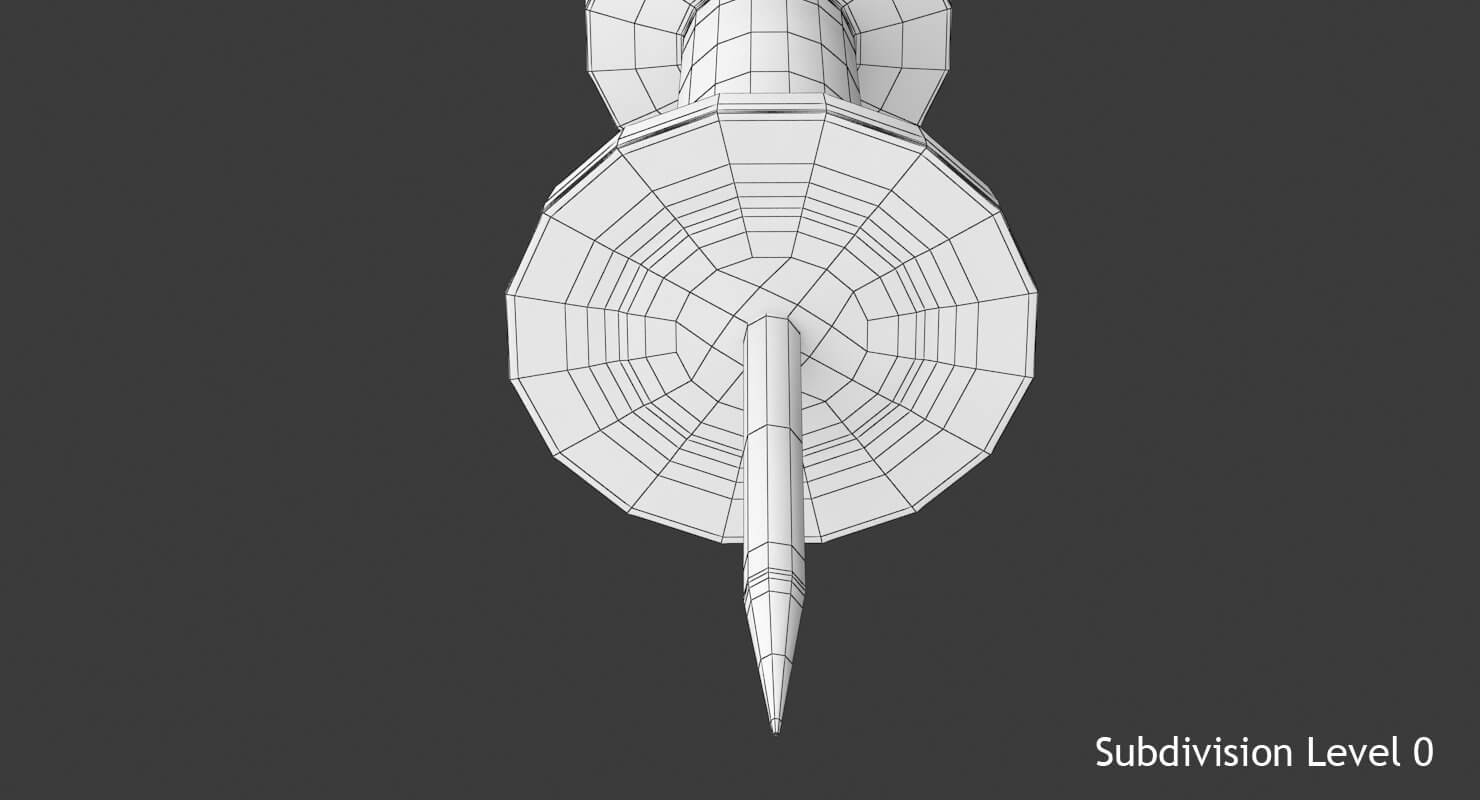 Push Pin - 3D Model by hdpoly