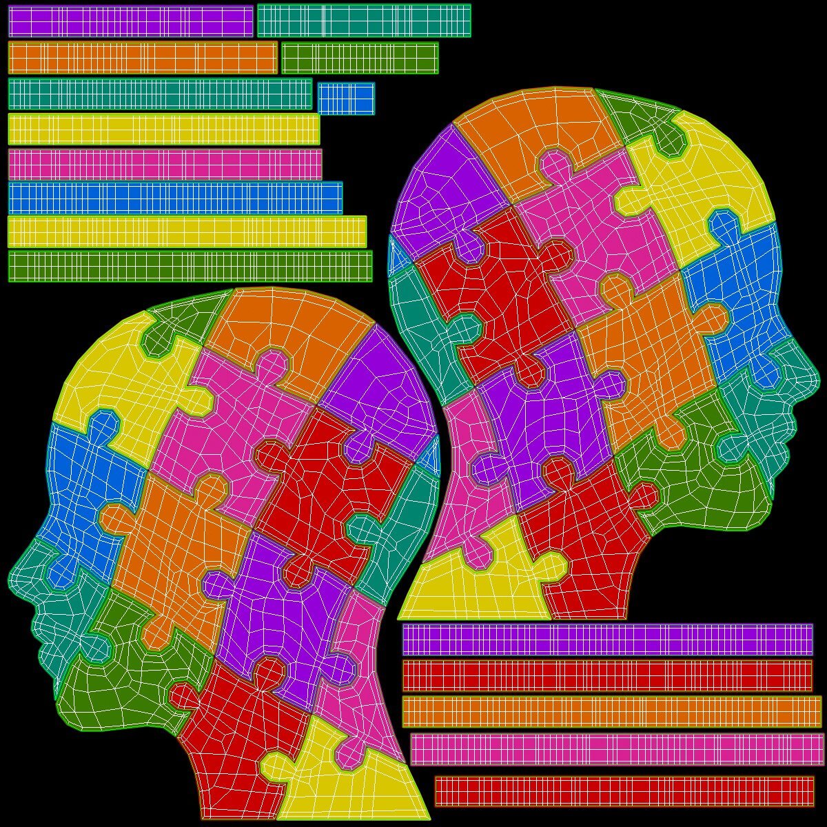 Puzzle Head - 3D Model by hdpoly