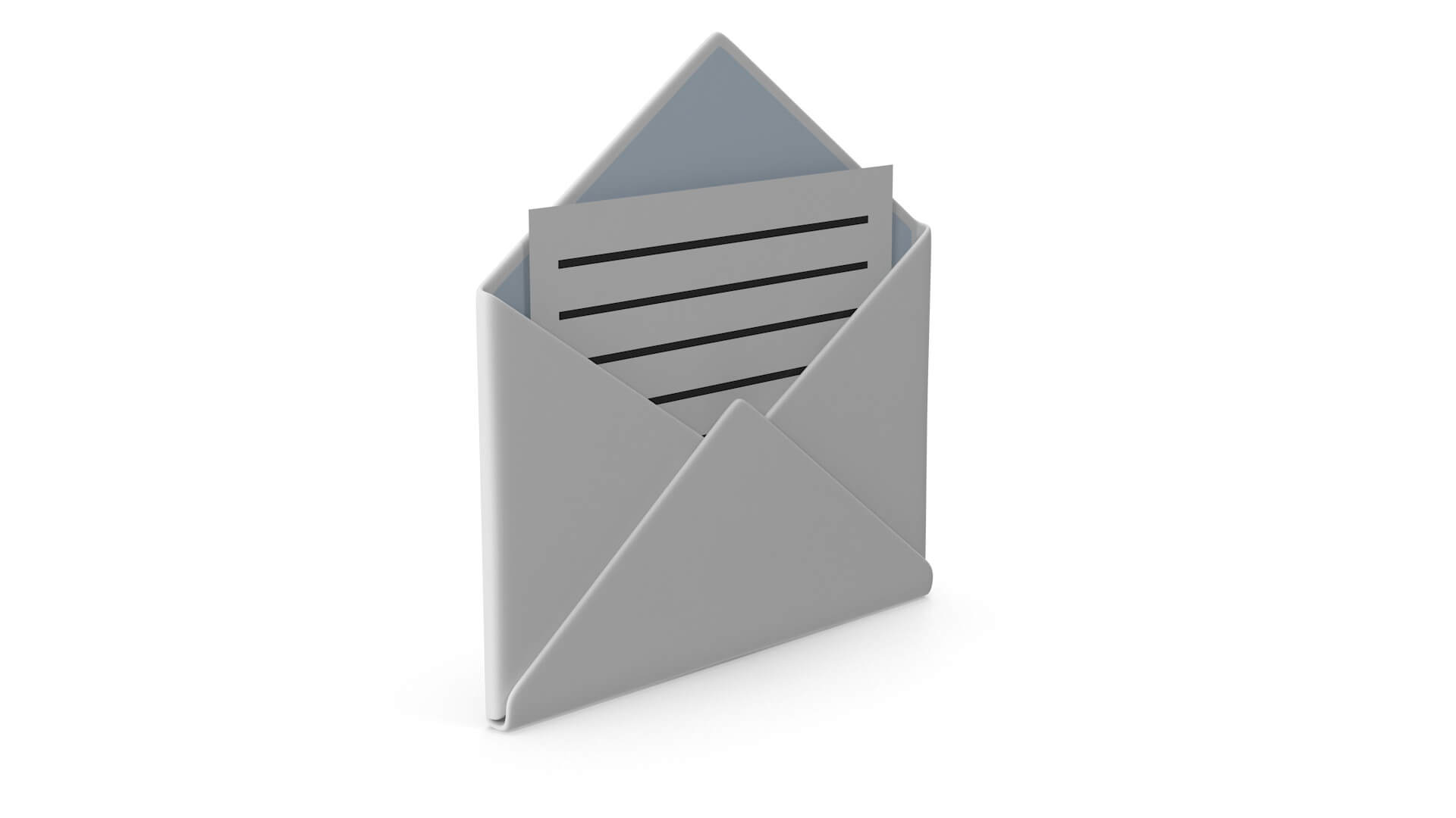 White Envelope - Open 3D Model by hdpoly