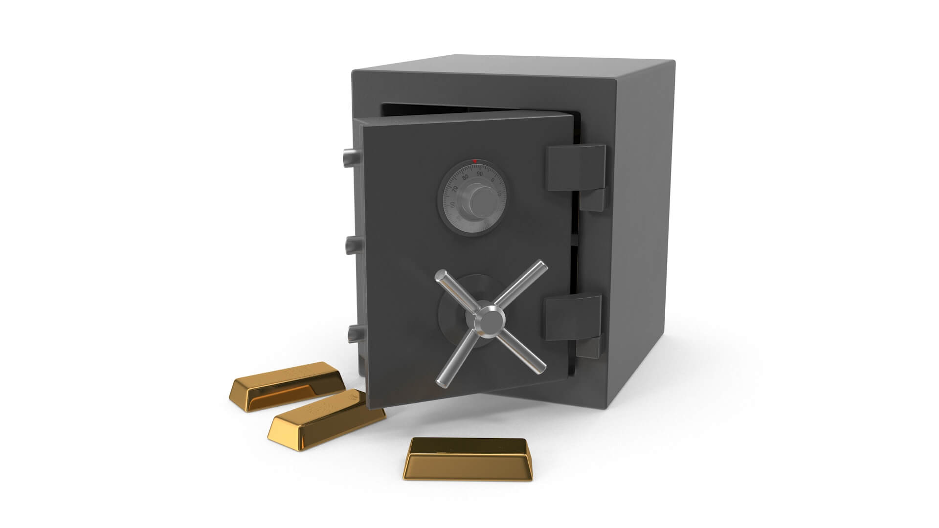 Safe and Gold Bar - 3D Model by hdpoly