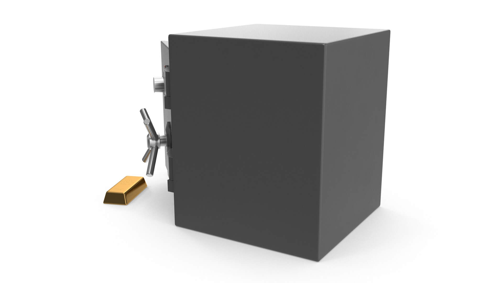 Safe and Gold Bar - 3D Model by hdpoly