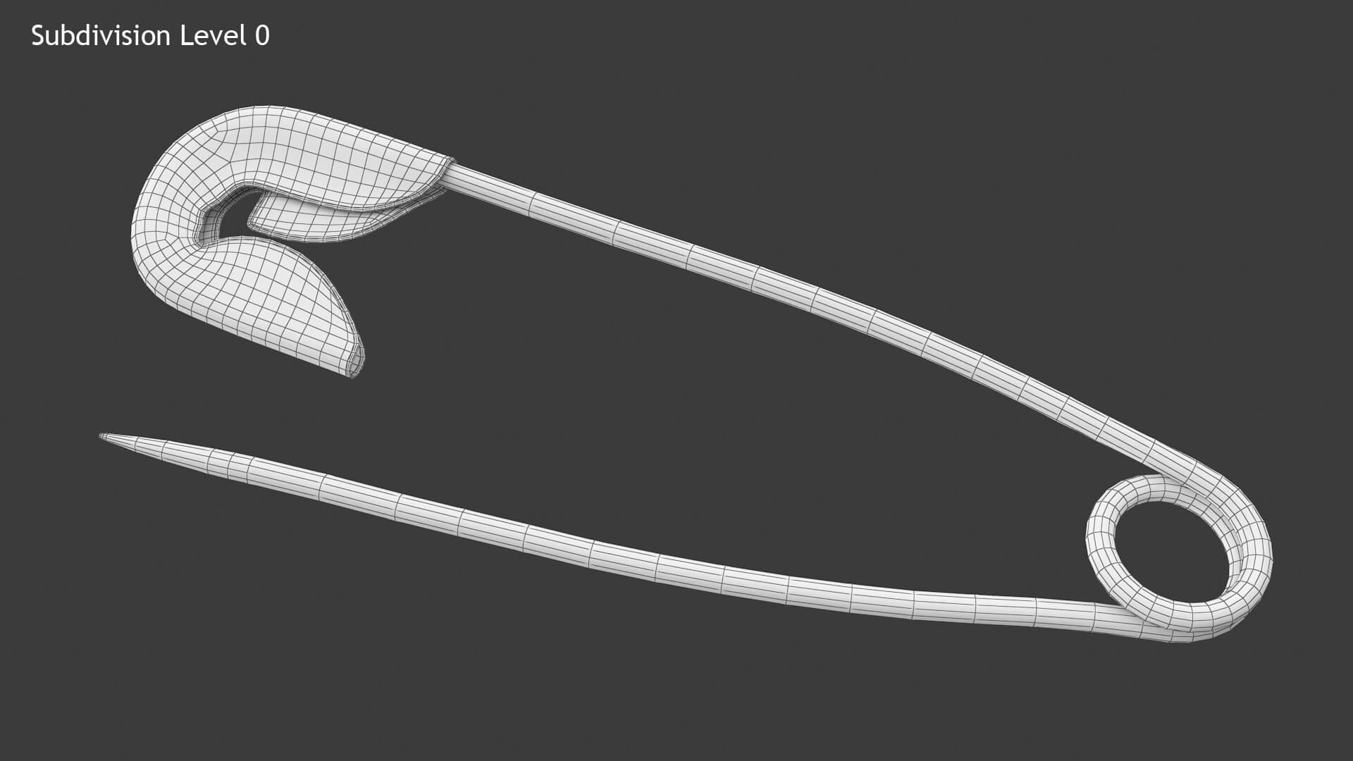 Safety Pin Open - 3D Model by hdpoly