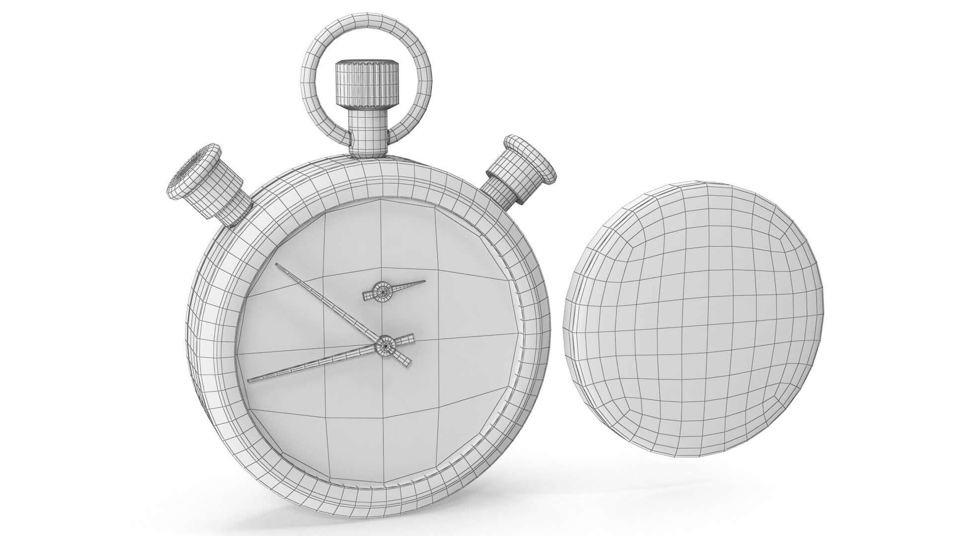 Chrome Stopwatch - 3D Model by hdpoly