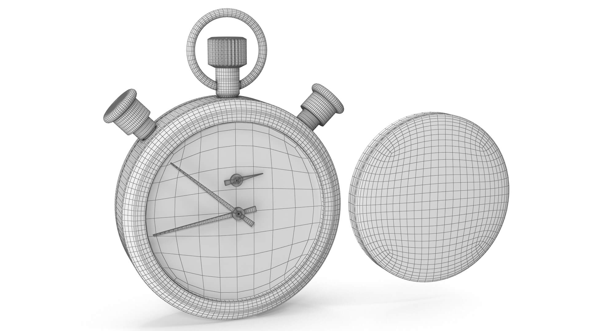 Chrome Stopwatch - 3D Model by hdpoly