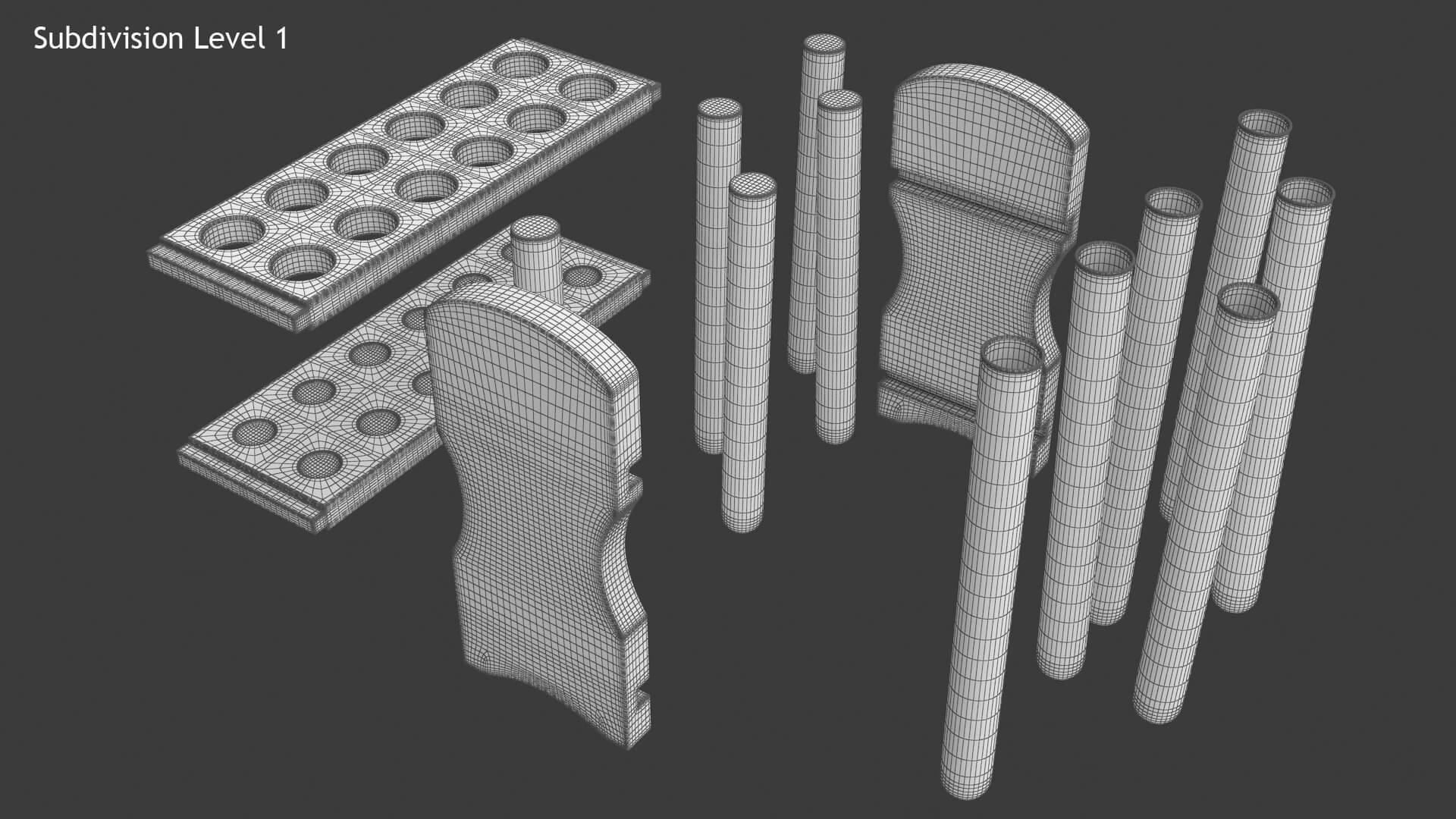 Test Tube Rack - 3D Model by hdpoly
