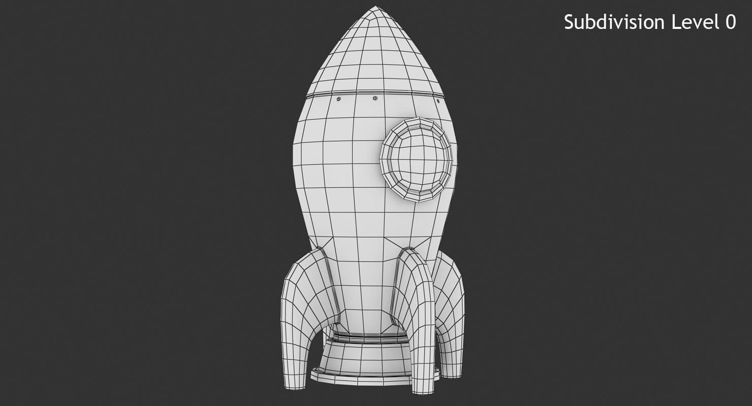 Toon Rocket - 3D Model by hdpoly