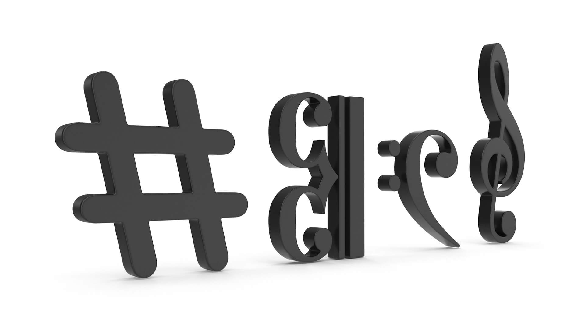 3D Music Symbols by hdpoly