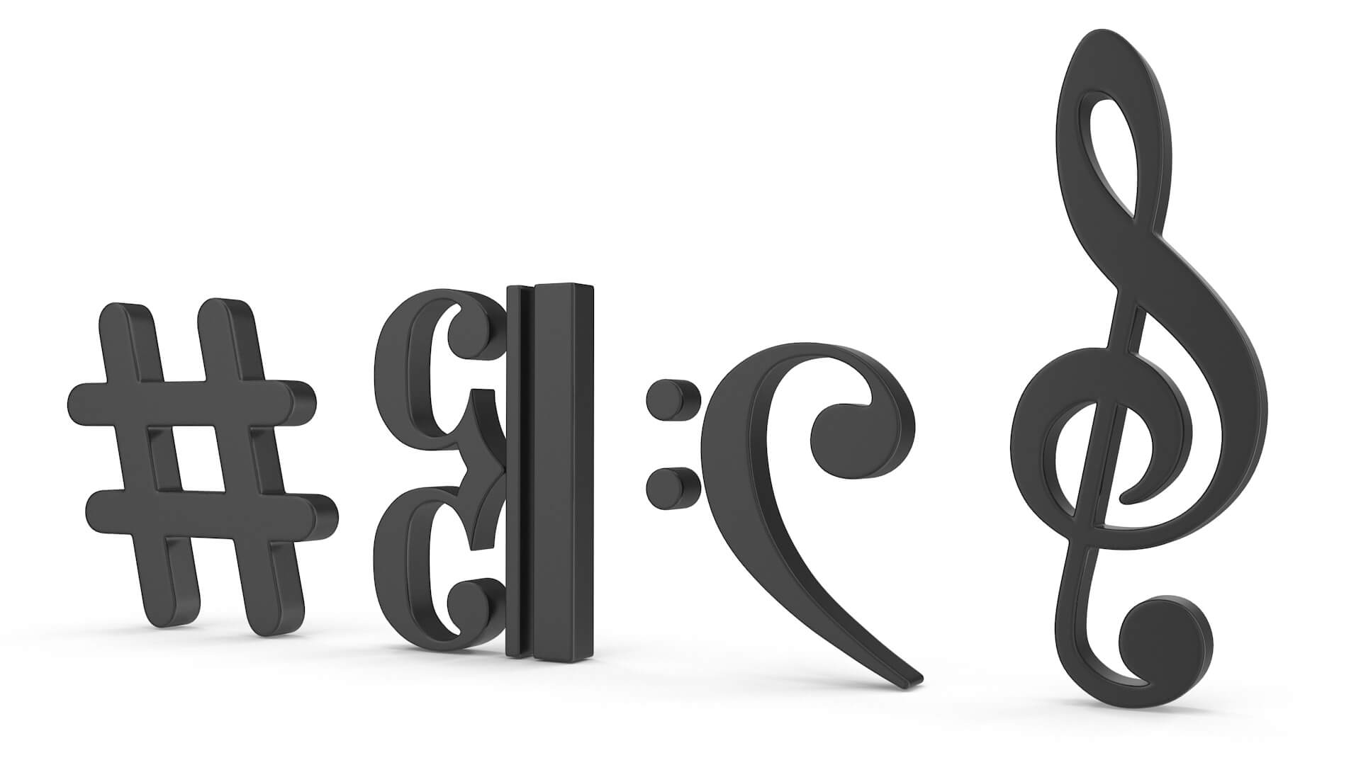 3D Music Symbols by hdpoly