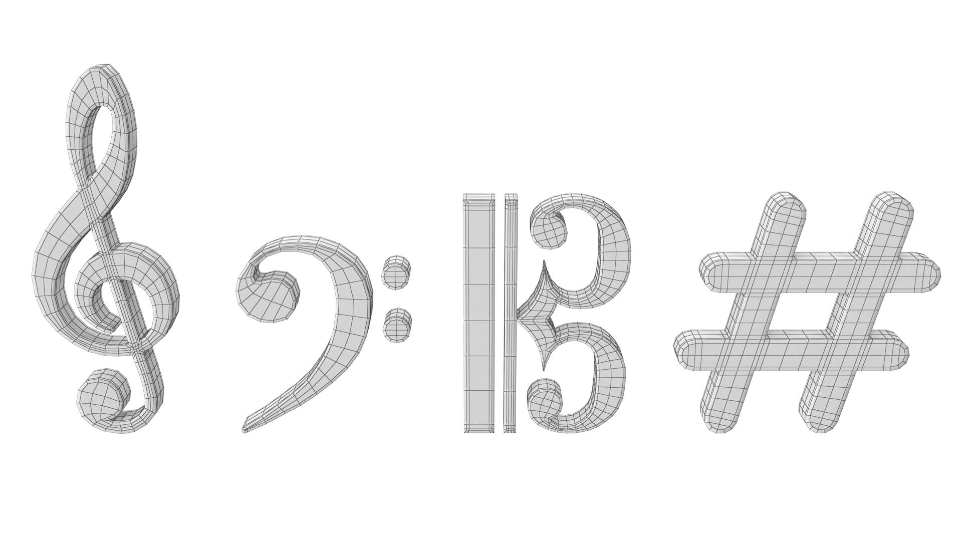 3D Music Symbols by hdpoly