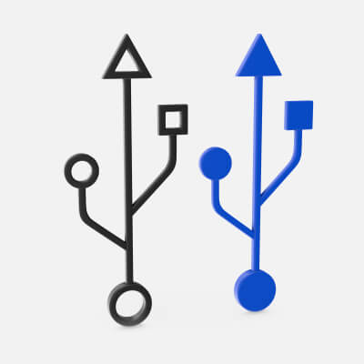 2 USB Symbol - 3D Model by hdpoly