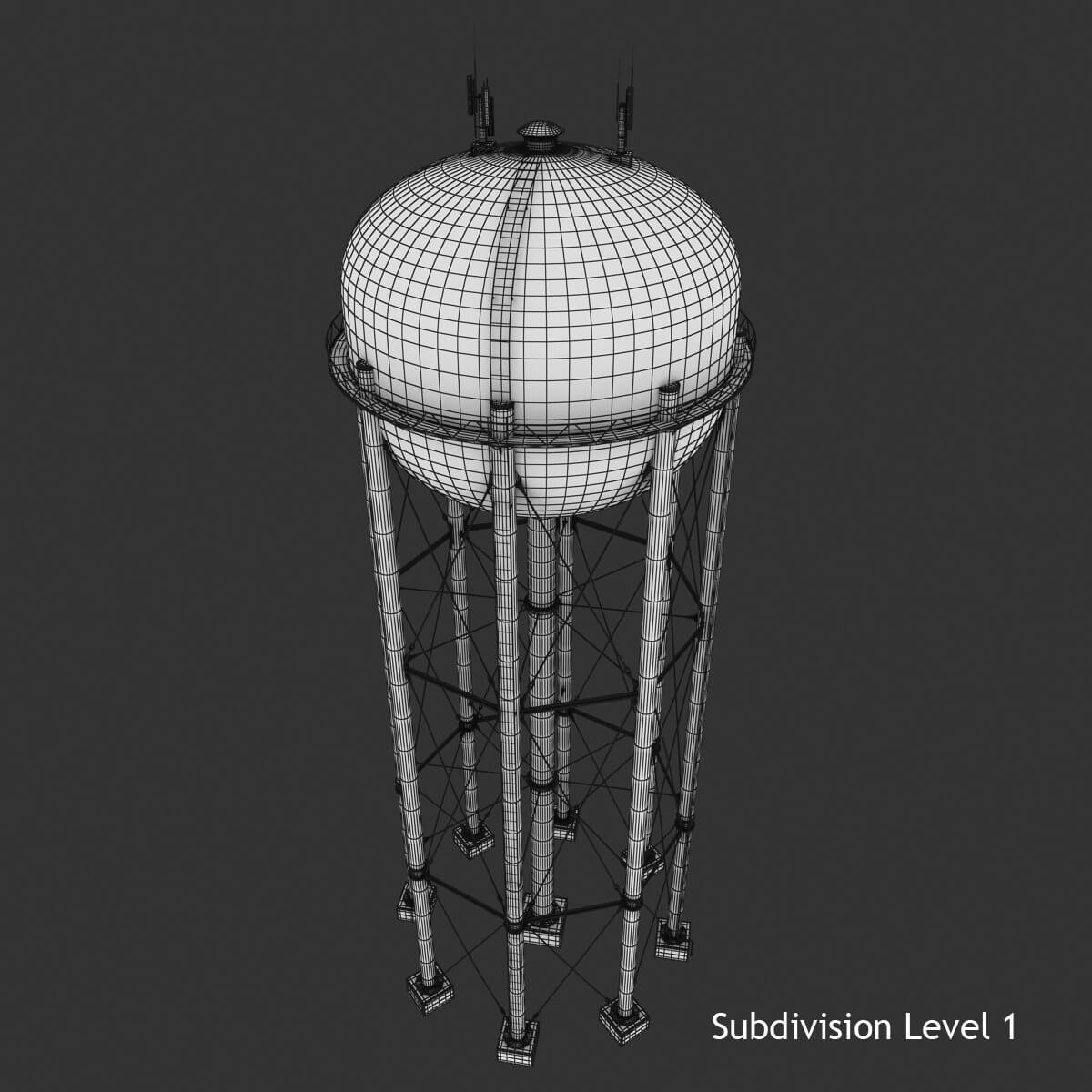 Water Tower - 3D Model by hdpoly