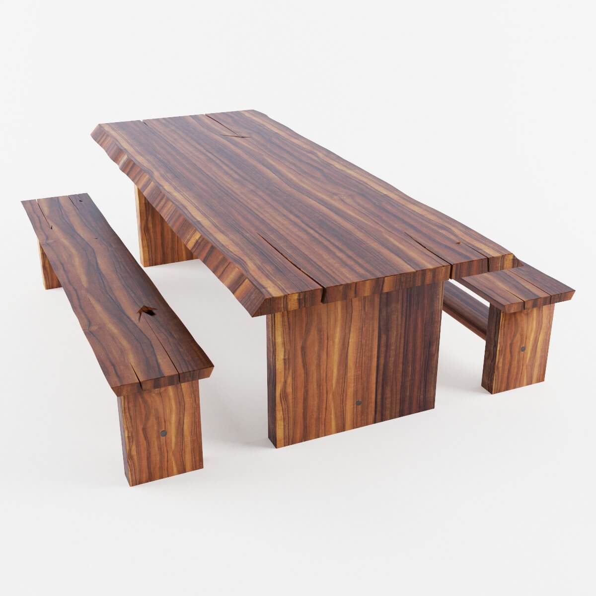 Benches and Table (V-Ray) 3D Model by Hdri_World