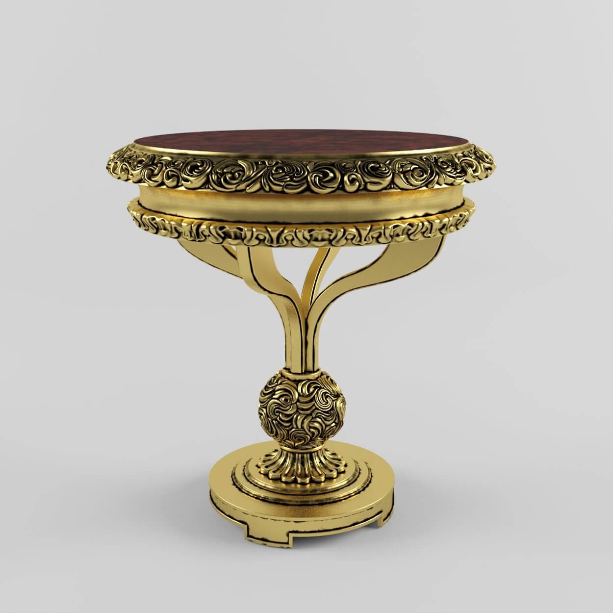 Gold Table (V-Ray) 3D Model by Hdri_World
