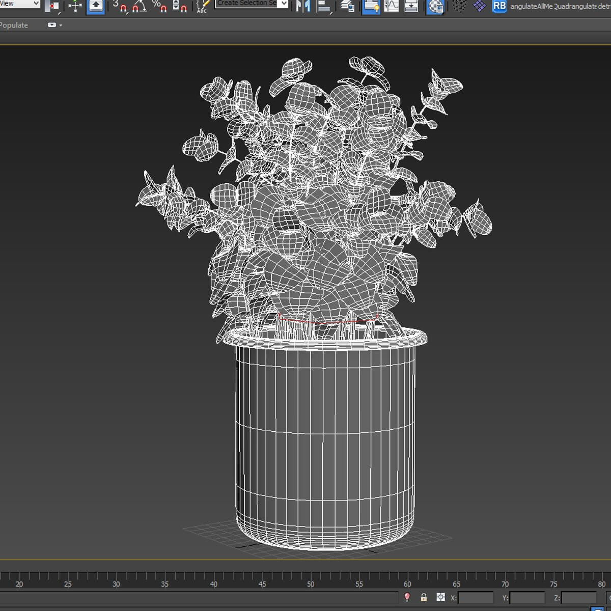 Potted Plant (V-Ray) 3D Model by Hdri_World