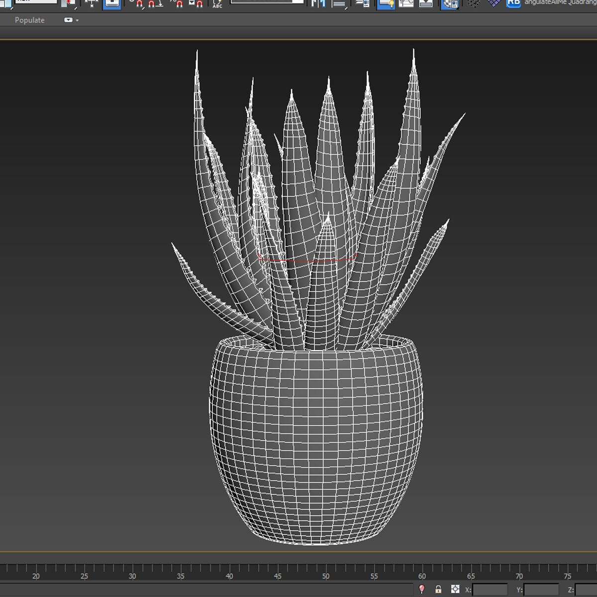Potted Plant (V-Ray) 3D Model by Hdri_World