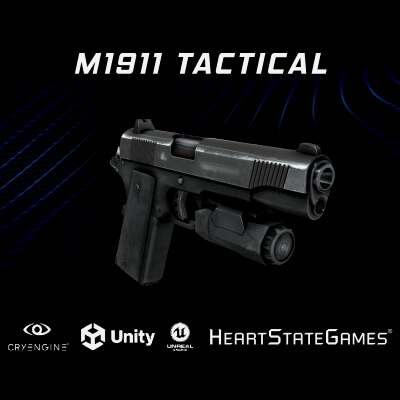 M1911 Tactical Pistol 4K - 3D Model by HeartStateGames