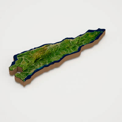 East Timor Realistic 3D Terrain Map by Heat 3D