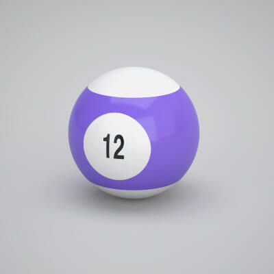 Pool Snooker Ball Number 12 3d Model by Heat 3D