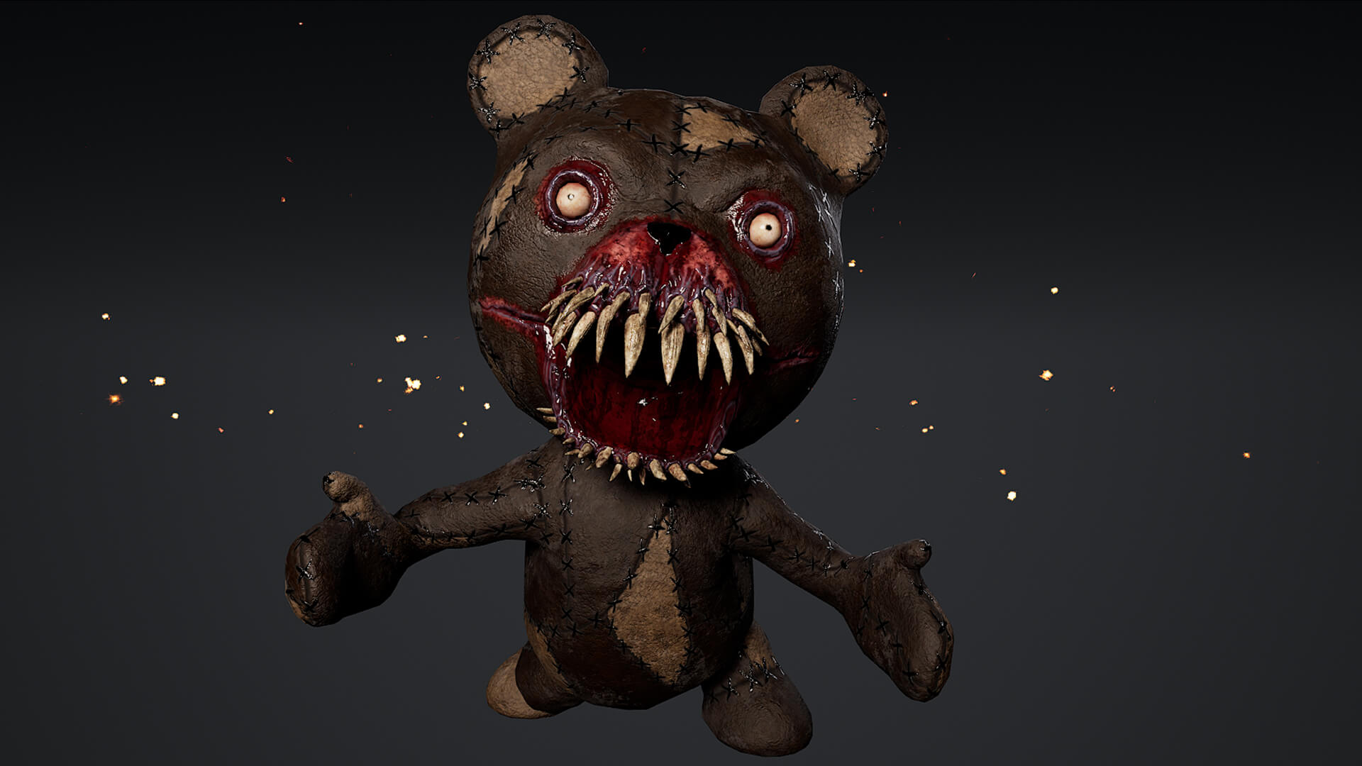 Horror Bear Character - 3D Model by HelenNova
