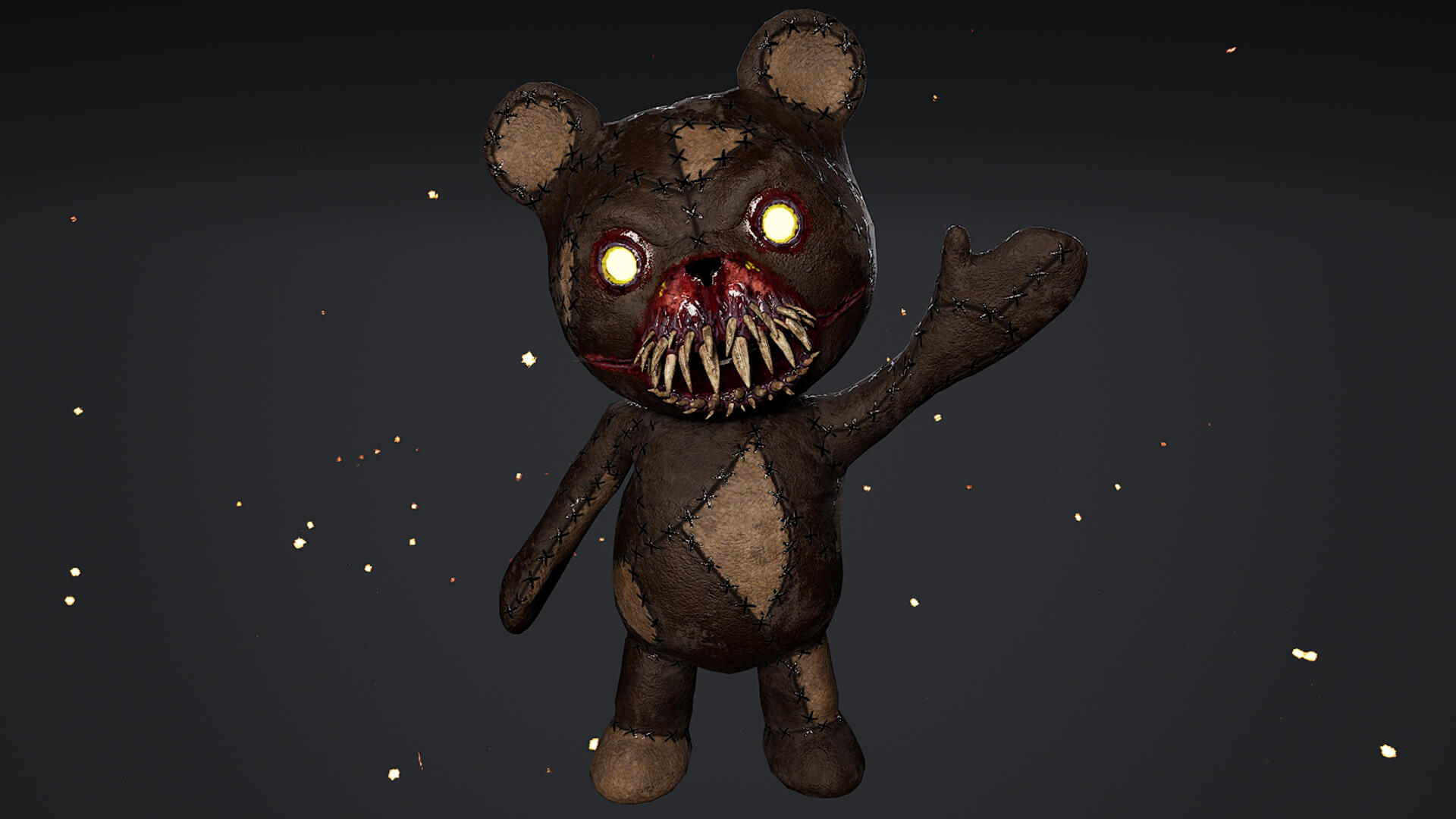 Horror Bear Character - 3D Model by HelenNova