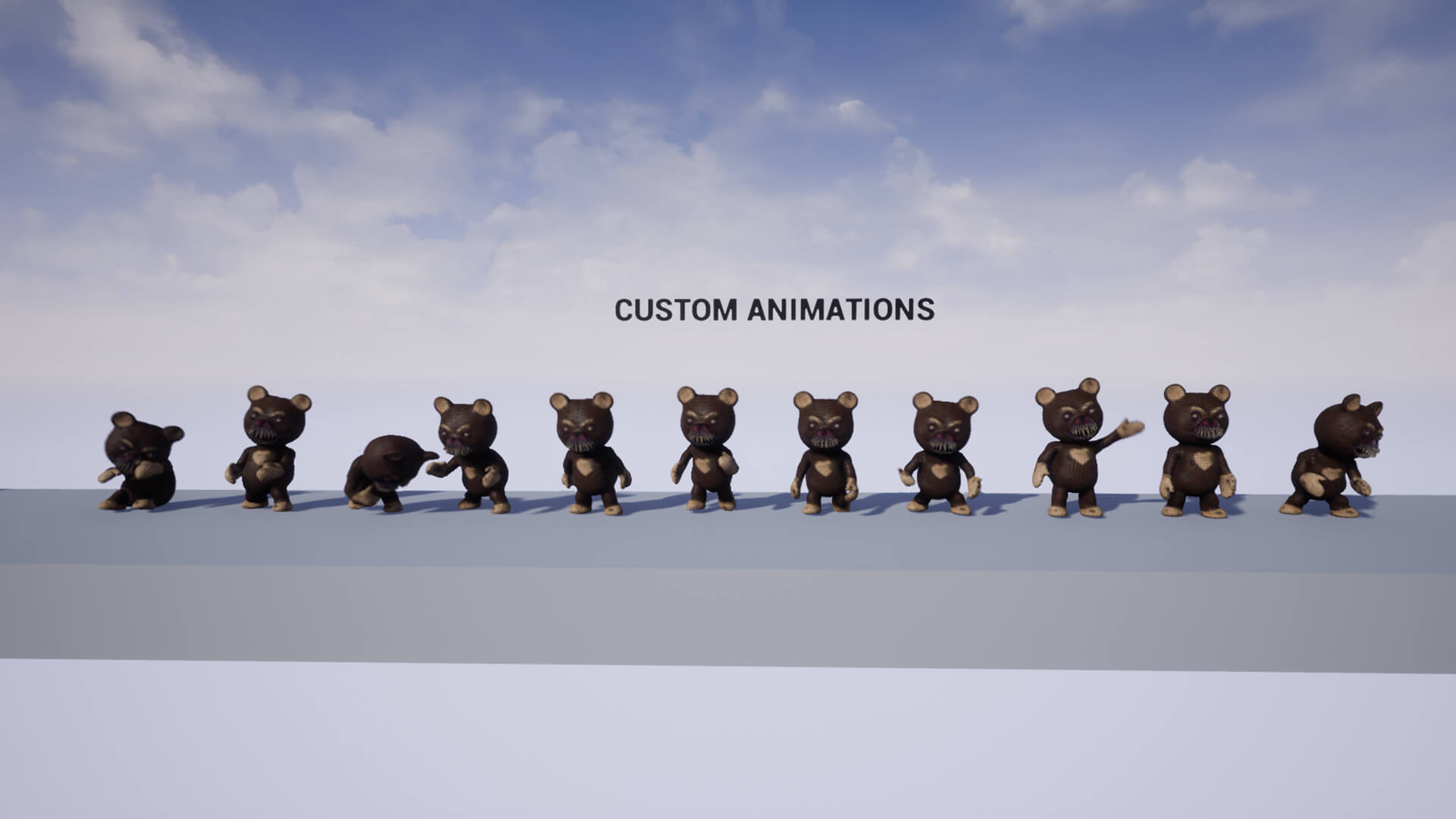 Horror Bear Character - 3D Model by HelenNova