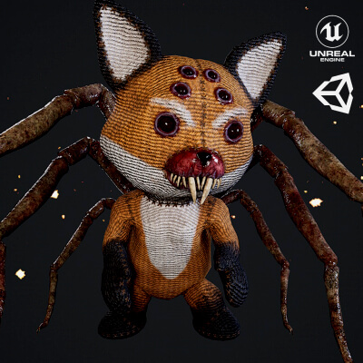 Horror Foxy Character - 3D Model by HelenNova