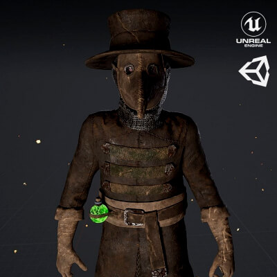 Plague Doctor Character - 3D Model by HelenNova