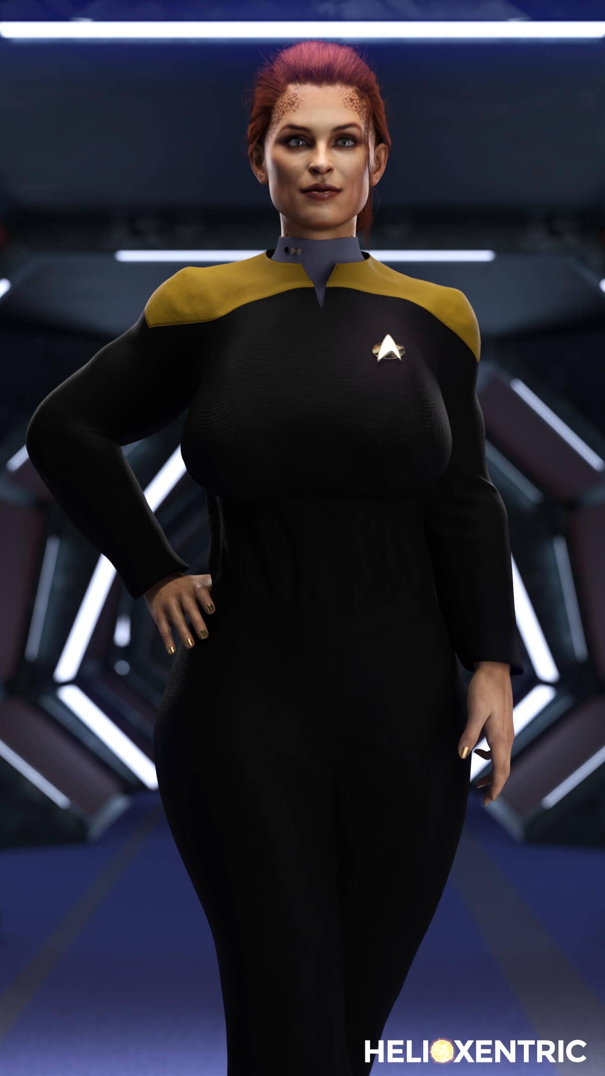 First Contact Day - Mena 3D Render, Digital Art by Helioxentric