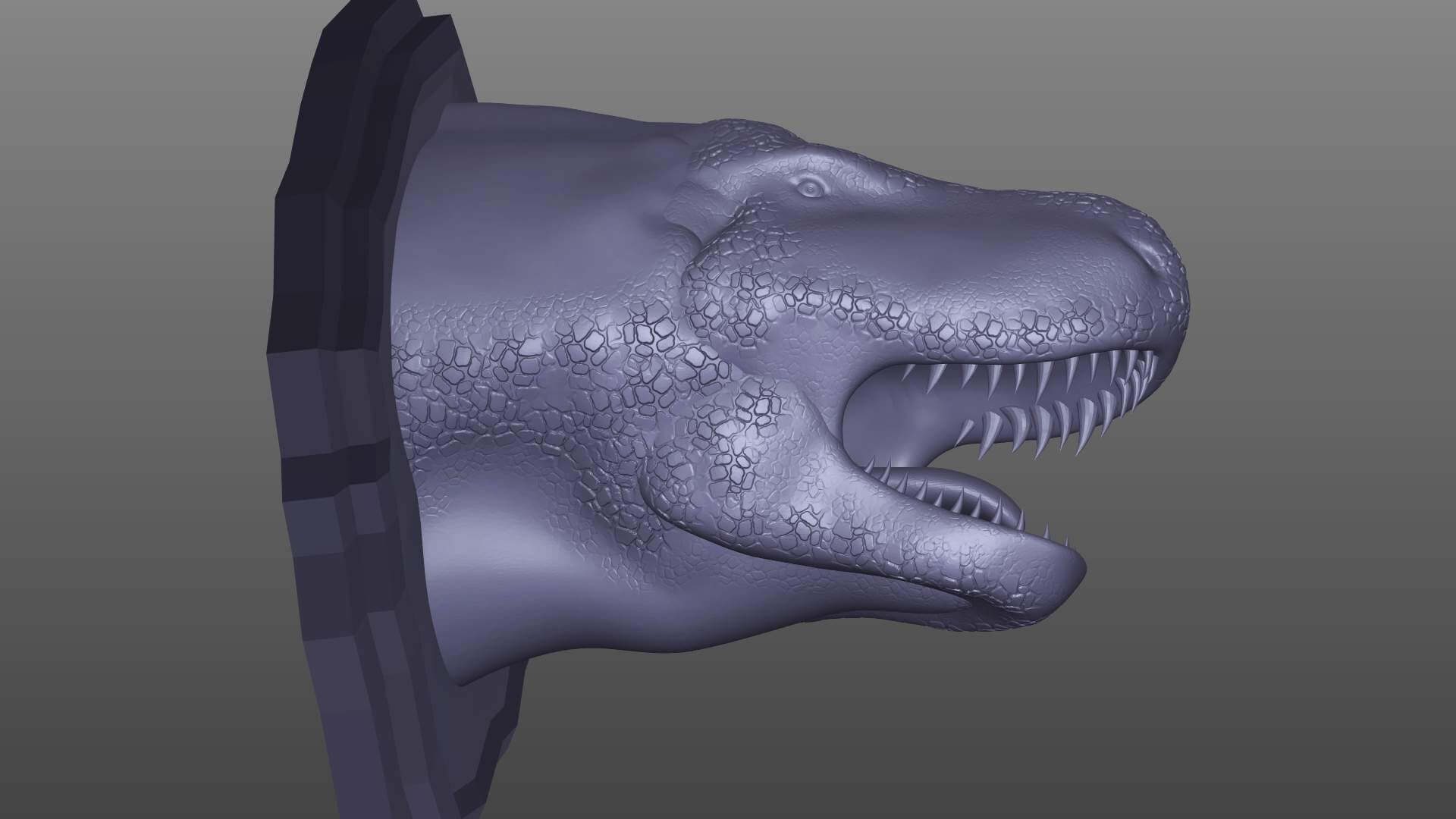 T. Rex Head Trophy - 3D Model by Hellusion