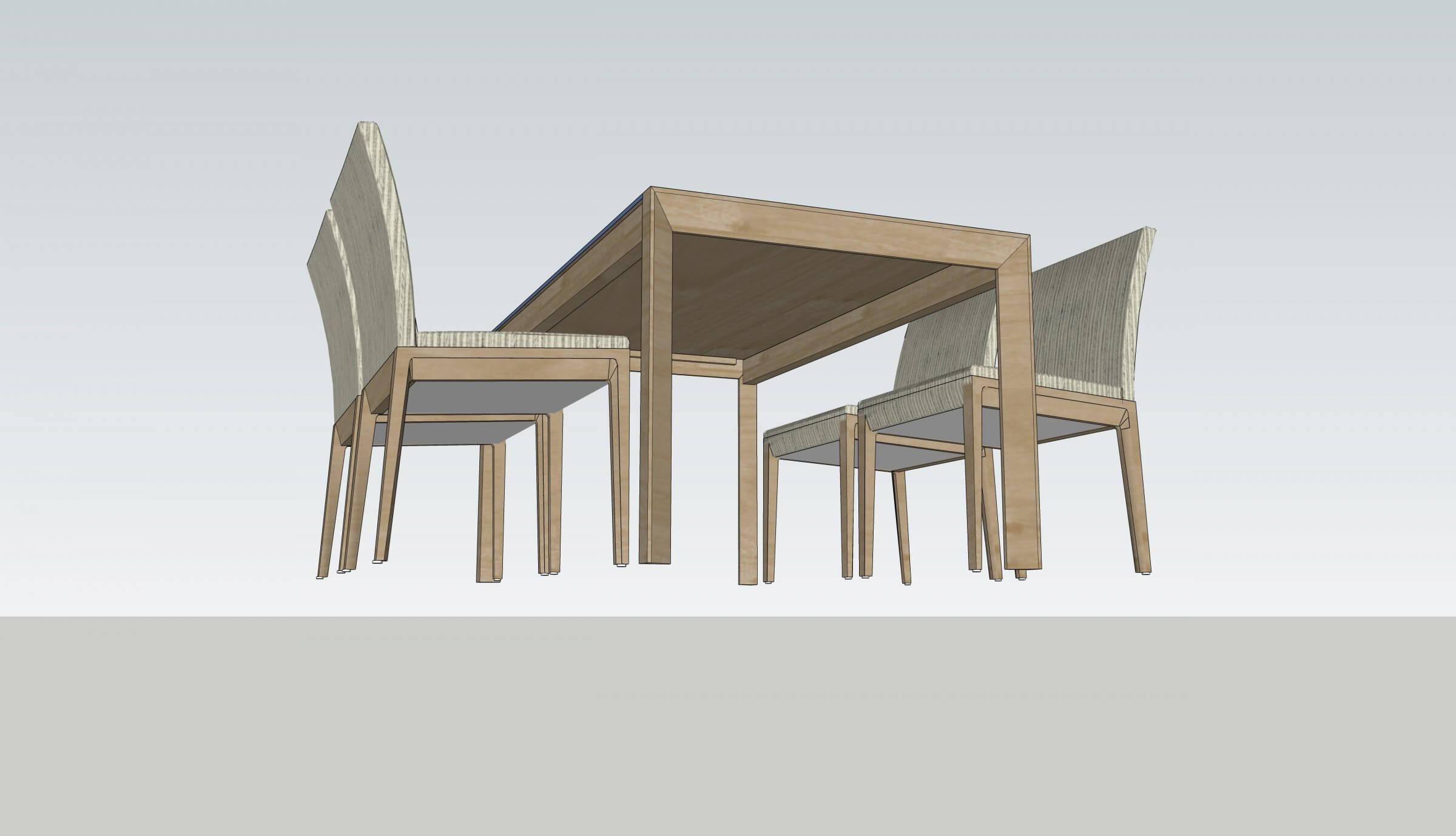 Dining Table U.06 - Free 3D Model by hemanyudom