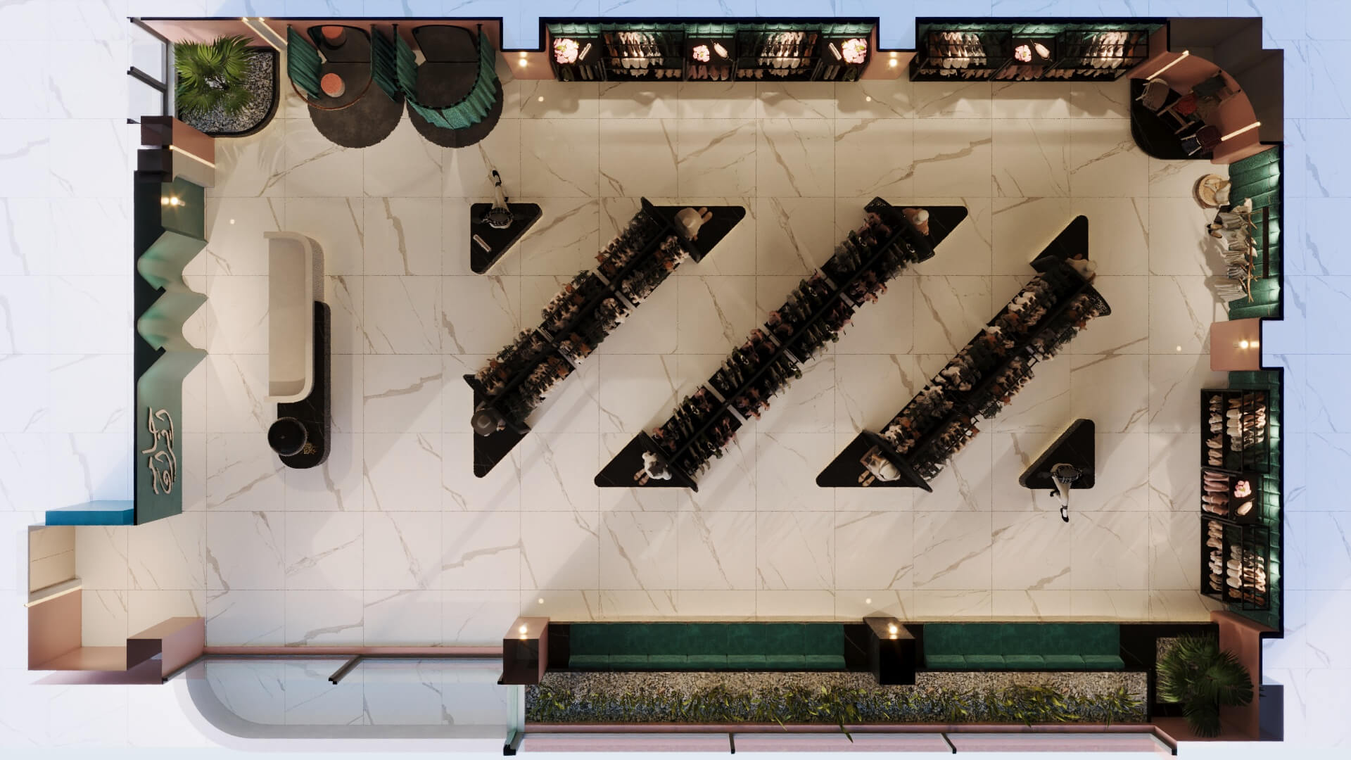 Modern Ladies Boutique Interior Design 3D Render by Hemase