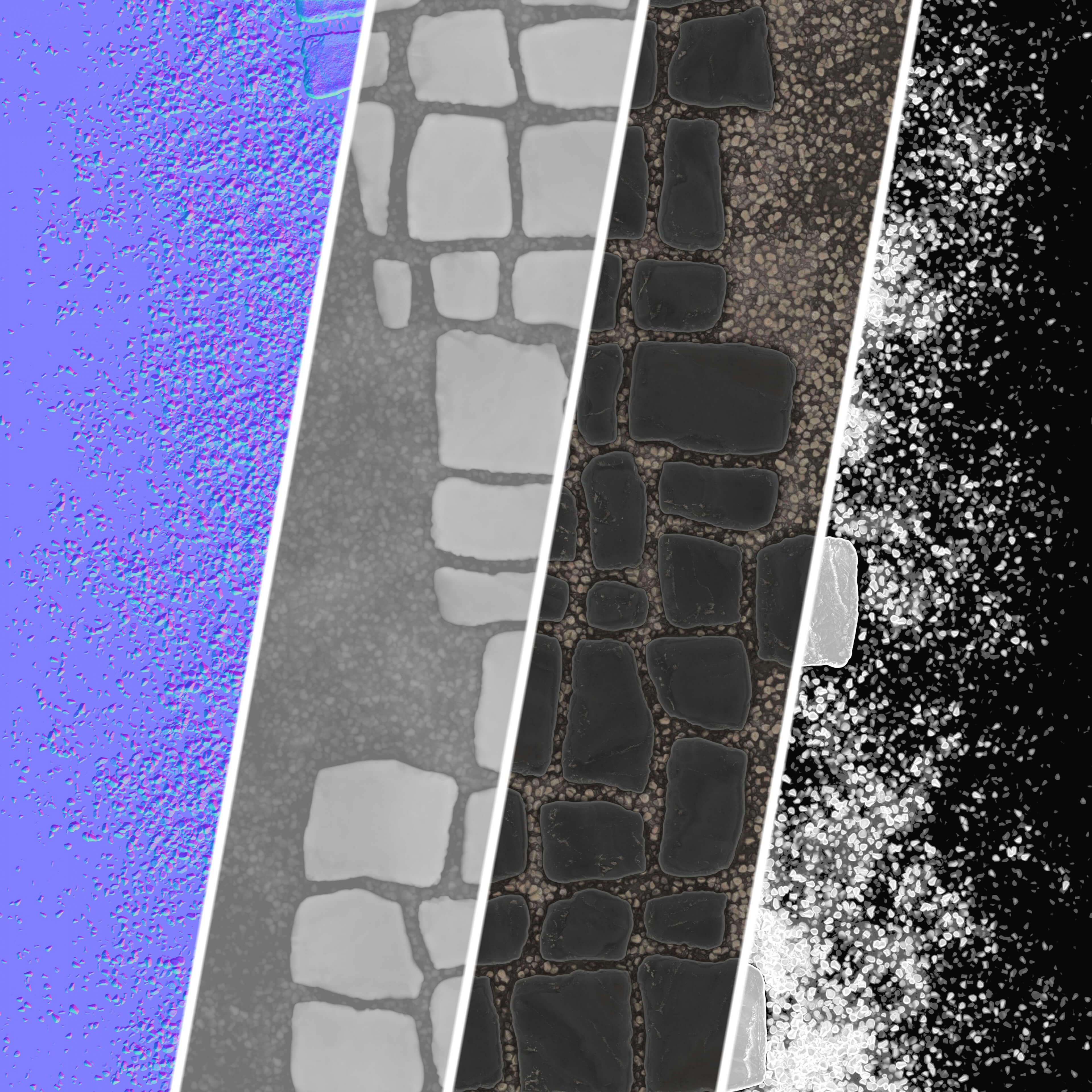 H69 Wet Stone Pathway - PBR - 4K - 3ds max - Blender Free 3D Material or Shader by Hemase