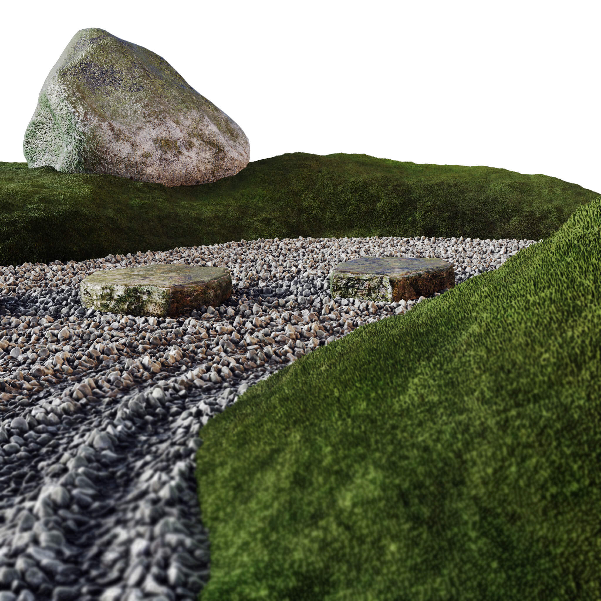 Japanese Rock (Zen) Garden 02 - Low Poly - PBR 3D Model by Hemase