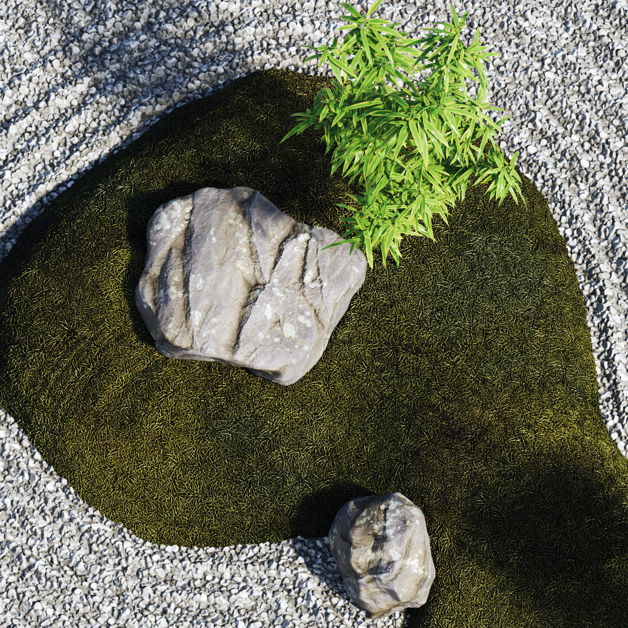 Japanese Zen Garden 03 - Lowpoly - HQ - PBR - 4K 3D Model by Hemase
