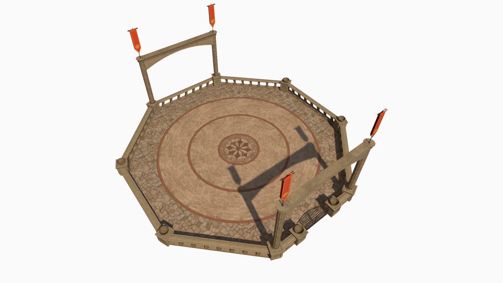 Lowpoly Ancient Arena - 3D Model by Hend_Z
