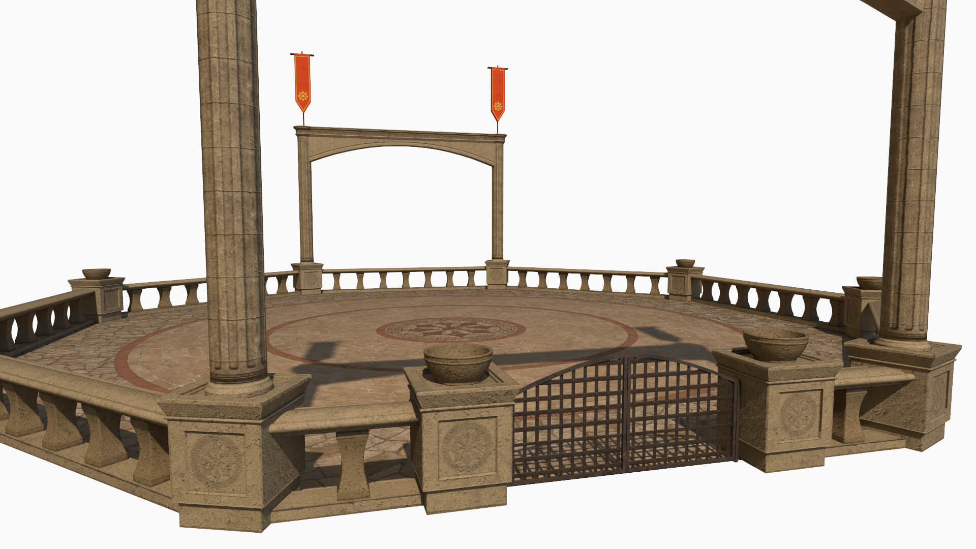 Lowpoly Ancient Arena - 3D Model by Hend_Z