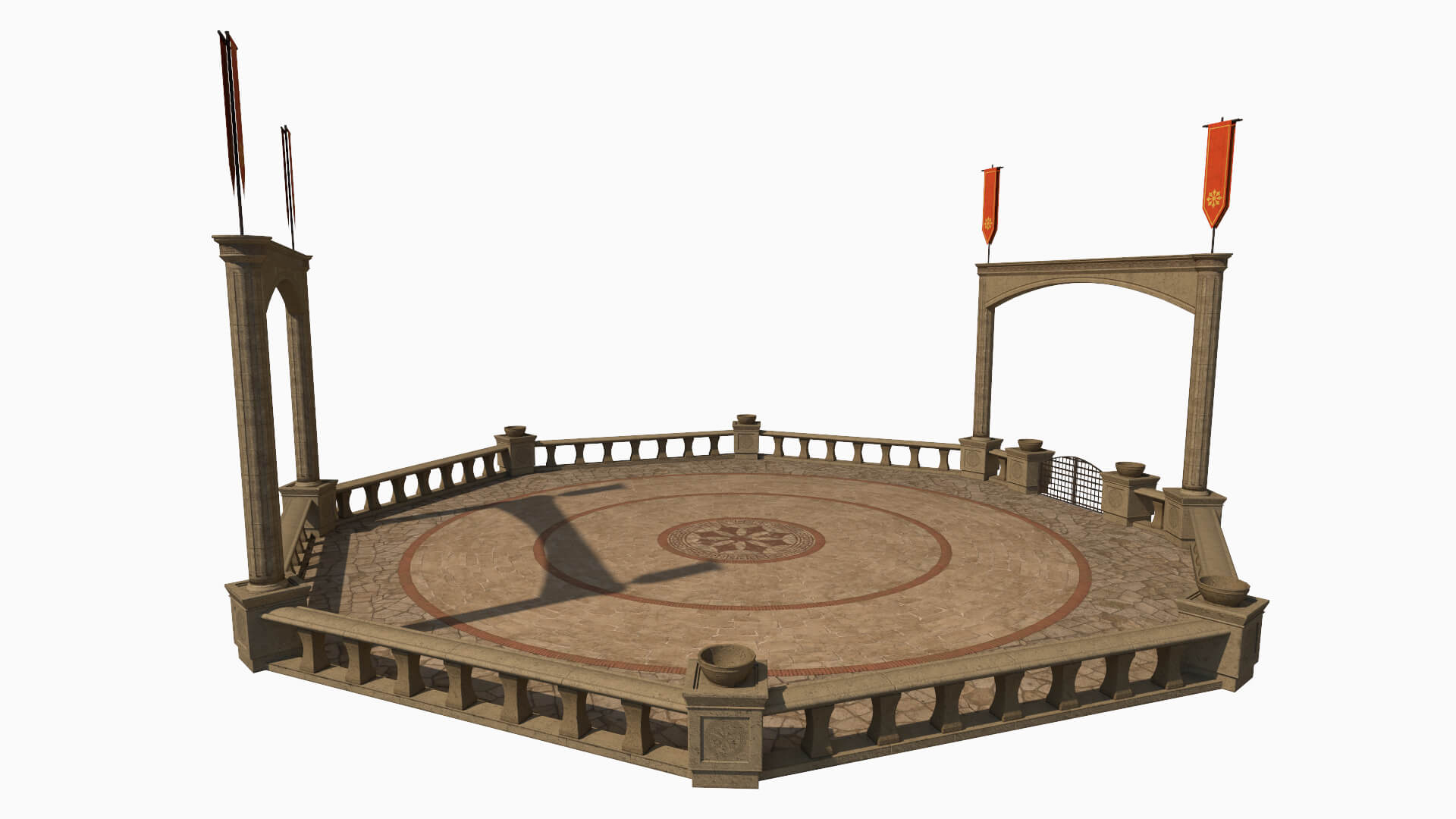 Lowpoly Ancient Arena - 3D Model by Hend_Z