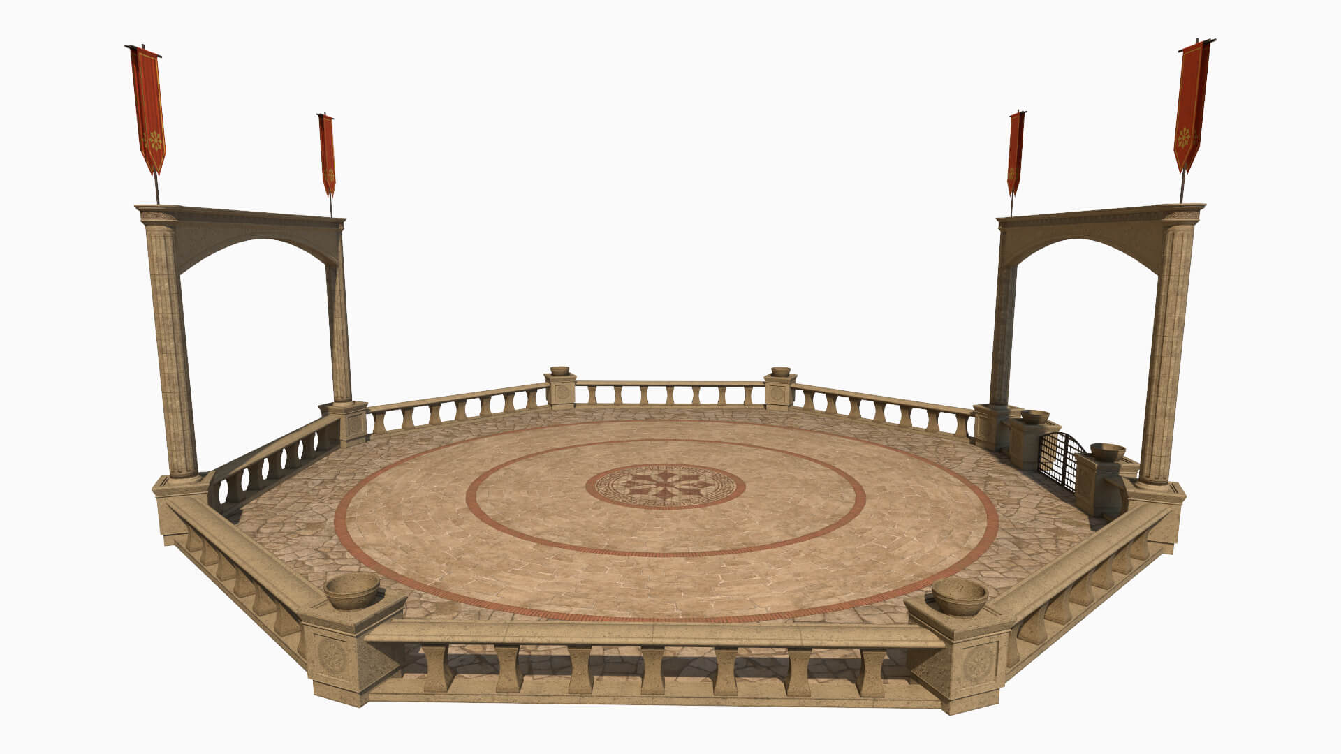 Lowpoly Ancient Arena - 3D Model by Hend_Z